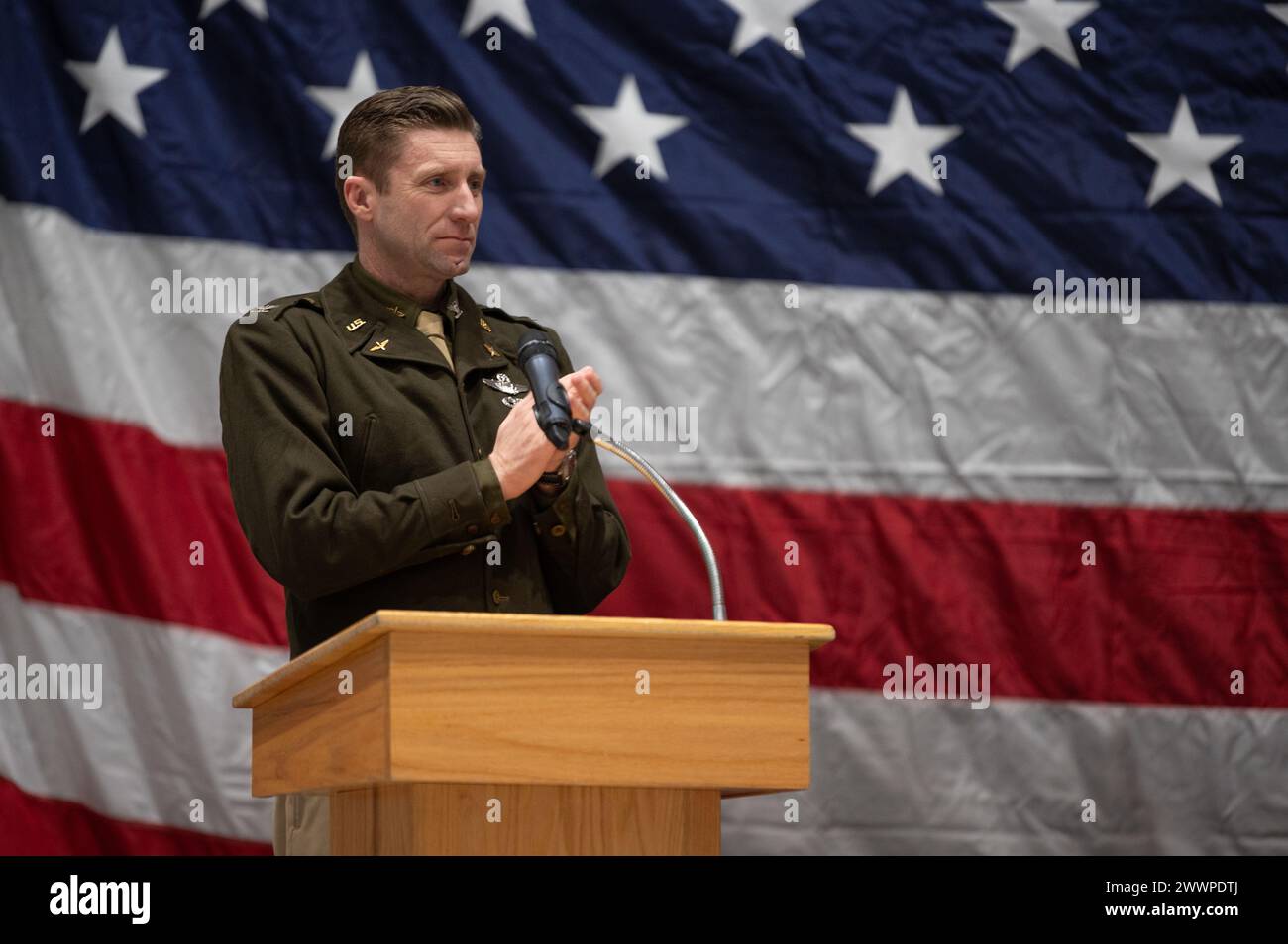 U.S. Air Force Col. Ryan Garlow, 100th Air Refueling Wing commander ...