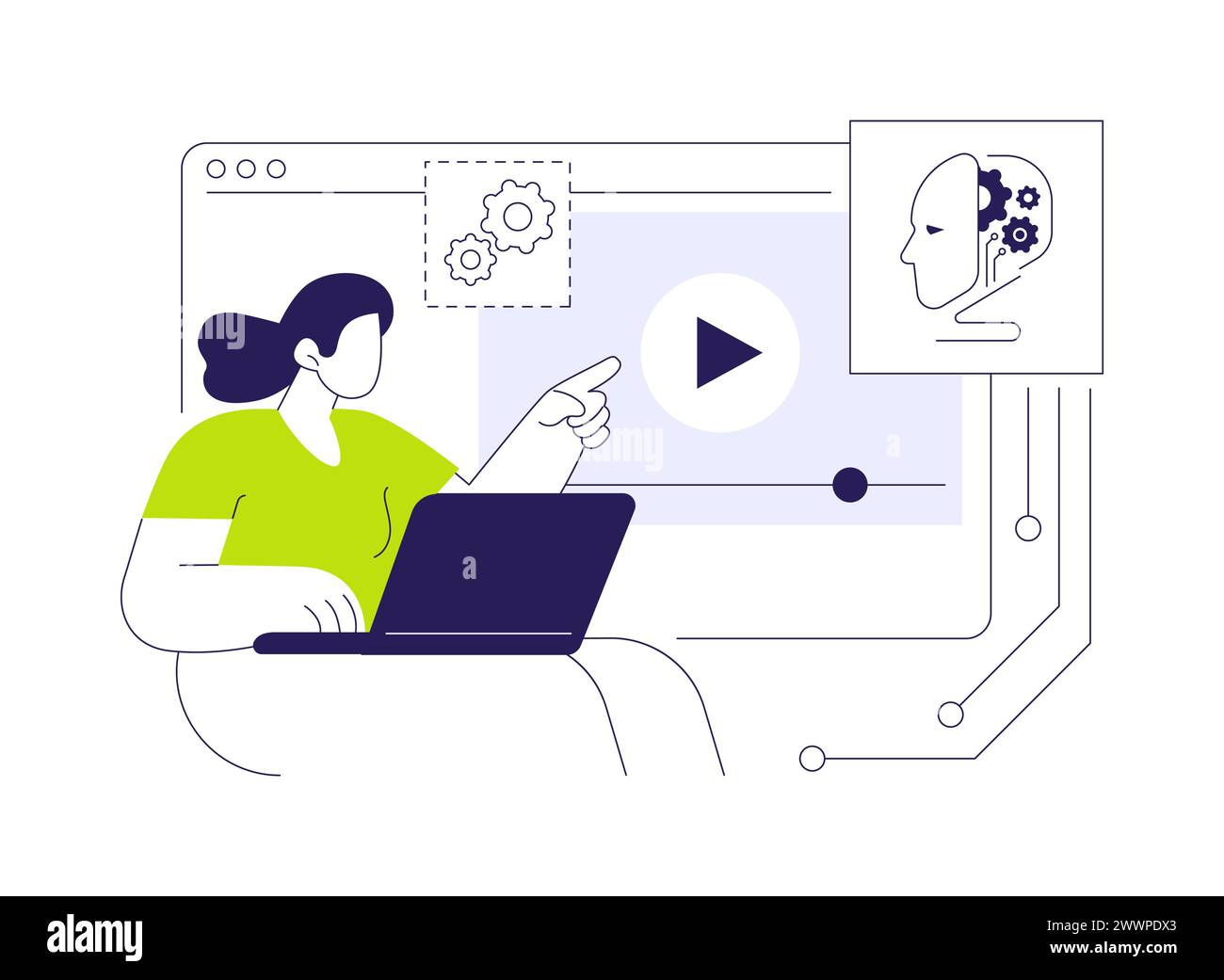 AI-Guided Self-Help Customer Service abstract concept vector ...