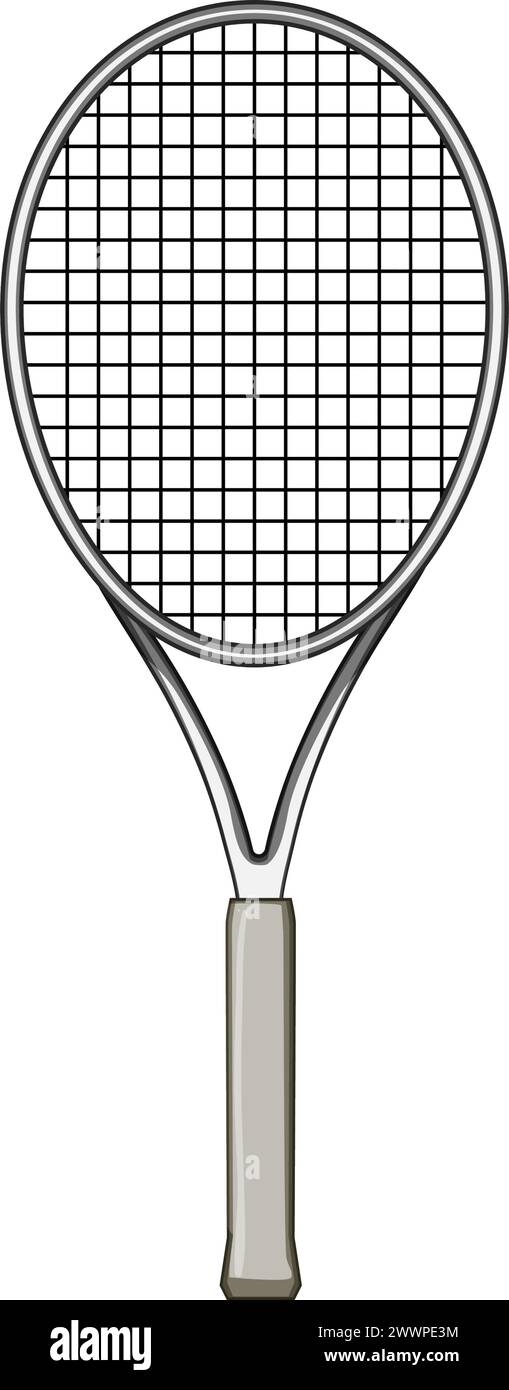 outline tennis racket cartoon vector illustration Stock Vector Image ...