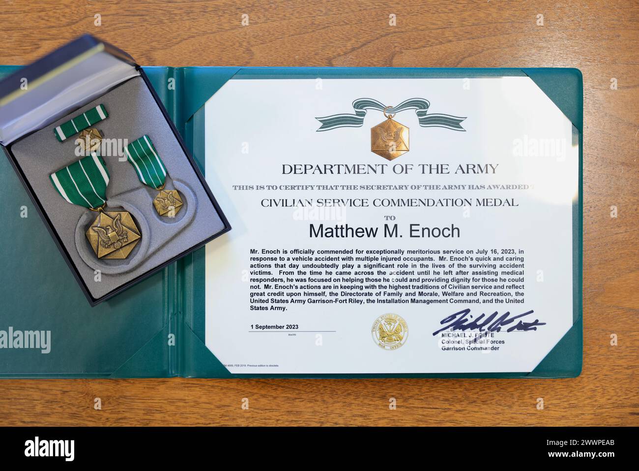 FORT RILEY, Kan. – In recognition of their heroism, Enoch and Poulin ...
