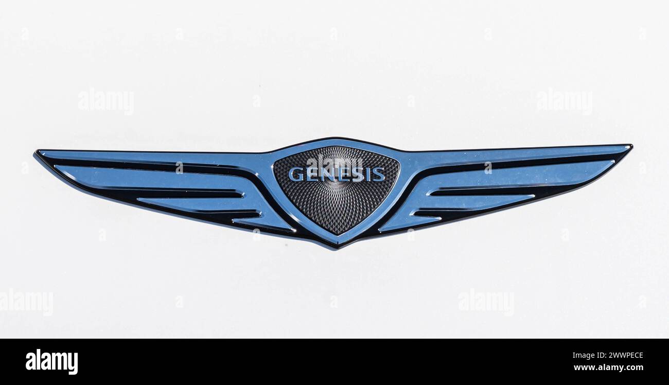The logo of Hyundai Genesis, a luxury vehicle Stock Photo - Alamy