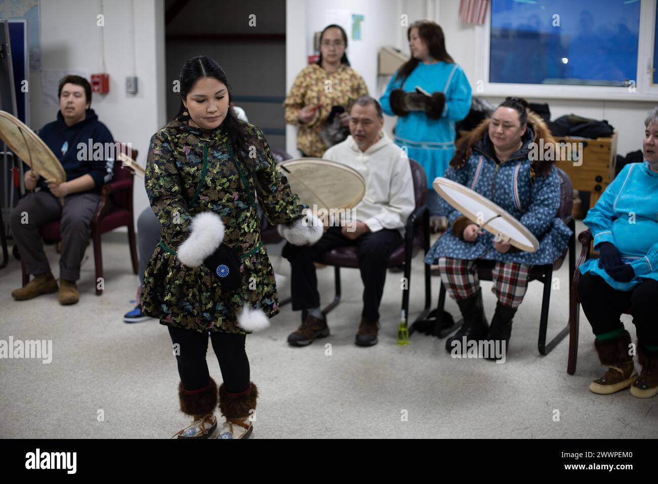 The Northern Lights Dancers give an Alaska Native cultural performance ...