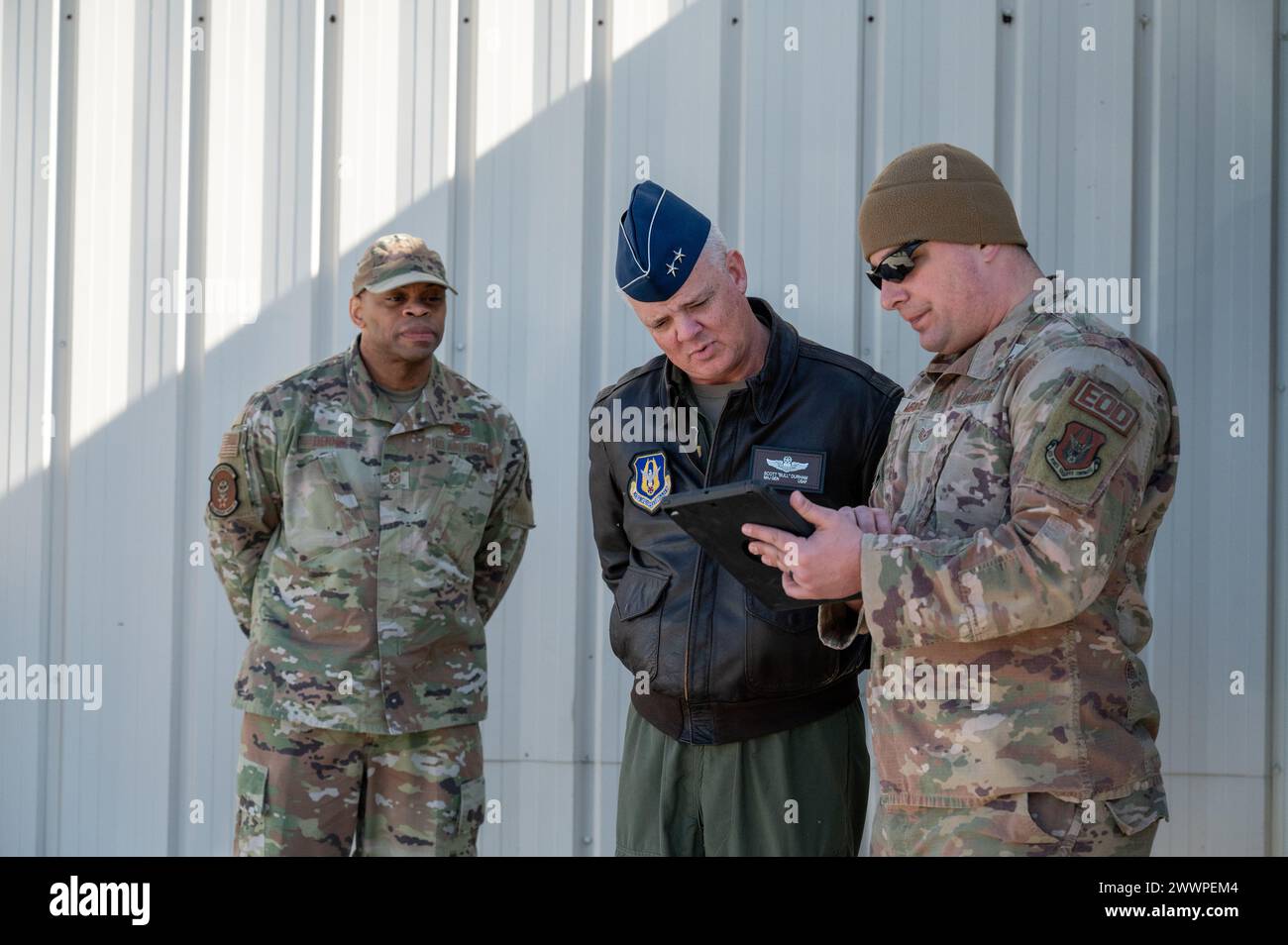 Chief Master Sgt. Travon Dennis, Fourth Air Force command chief, and ...