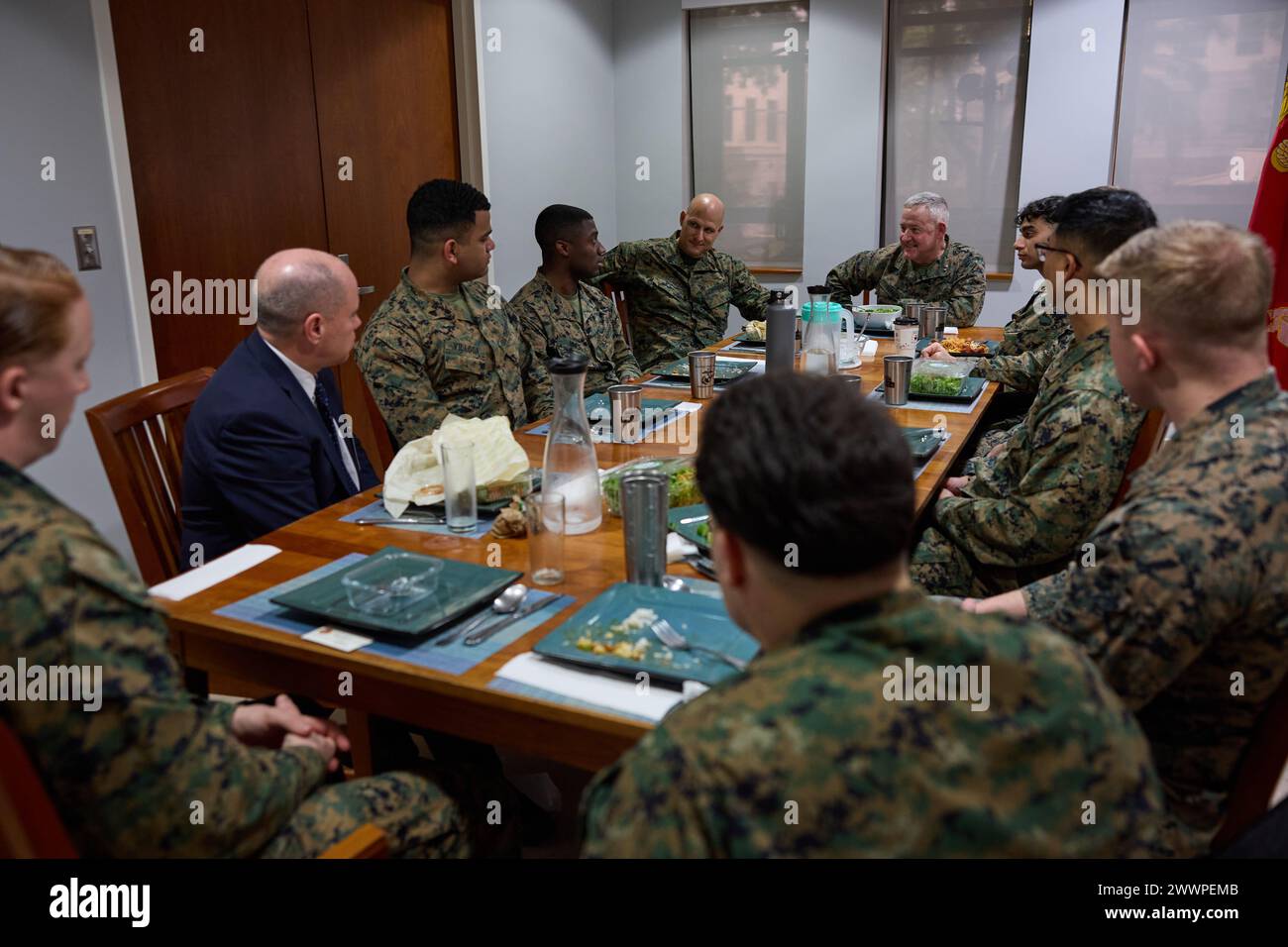 U.S. Marine Corps Sgt. Christopher Hines, a watch stander with the ...