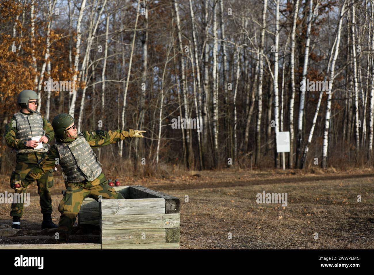 The Norwegian Home Defense Youth throw simulated hand grenades at Camp ...