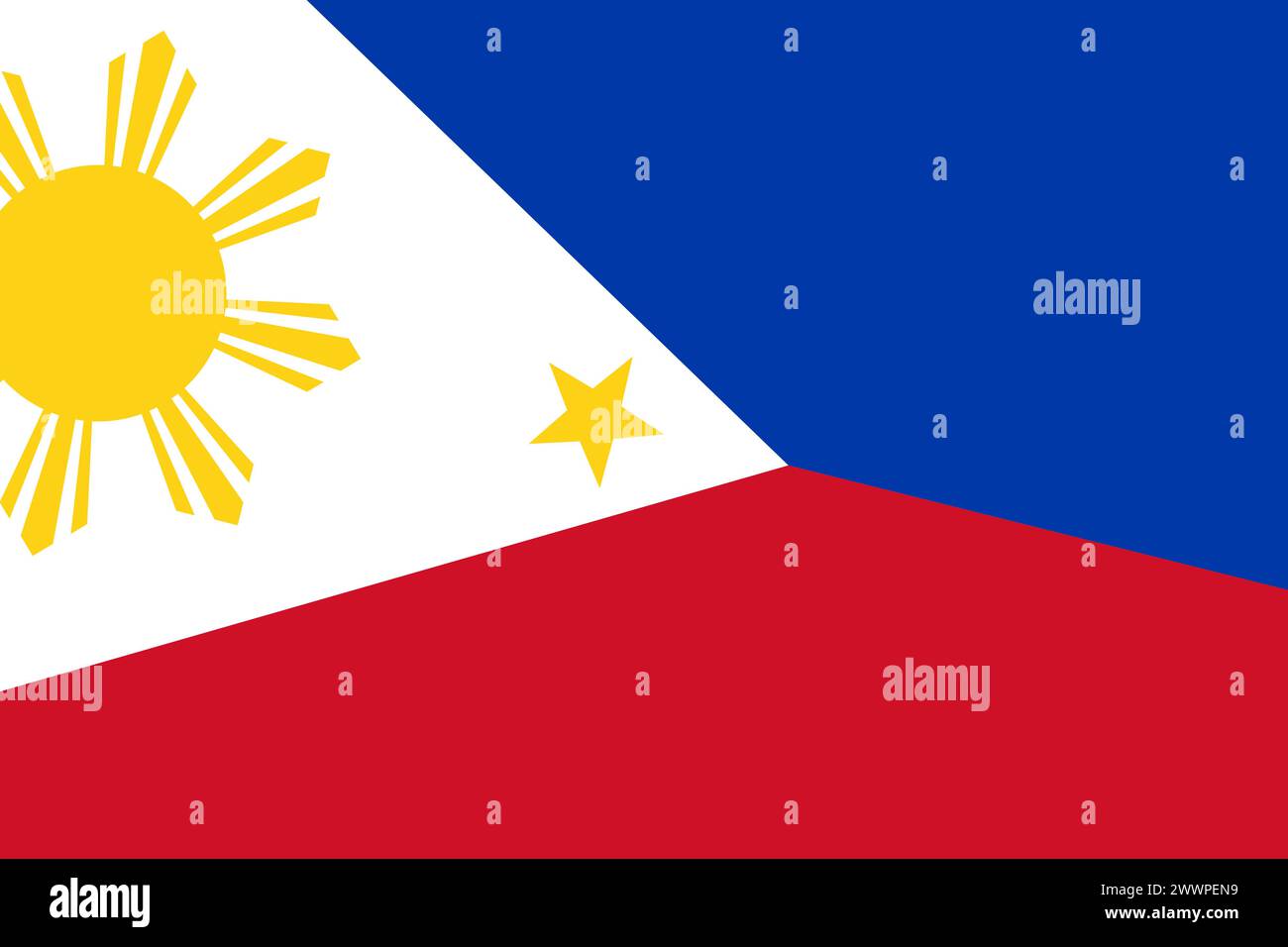 Philippines flag - rectangular cutout of rotated vector flag Stock ...
