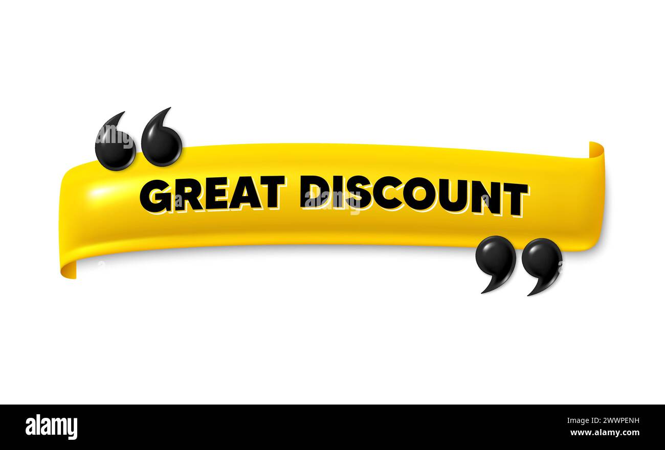 Great discount. Special offer price sign. 3d ribbon banner. Vector ...