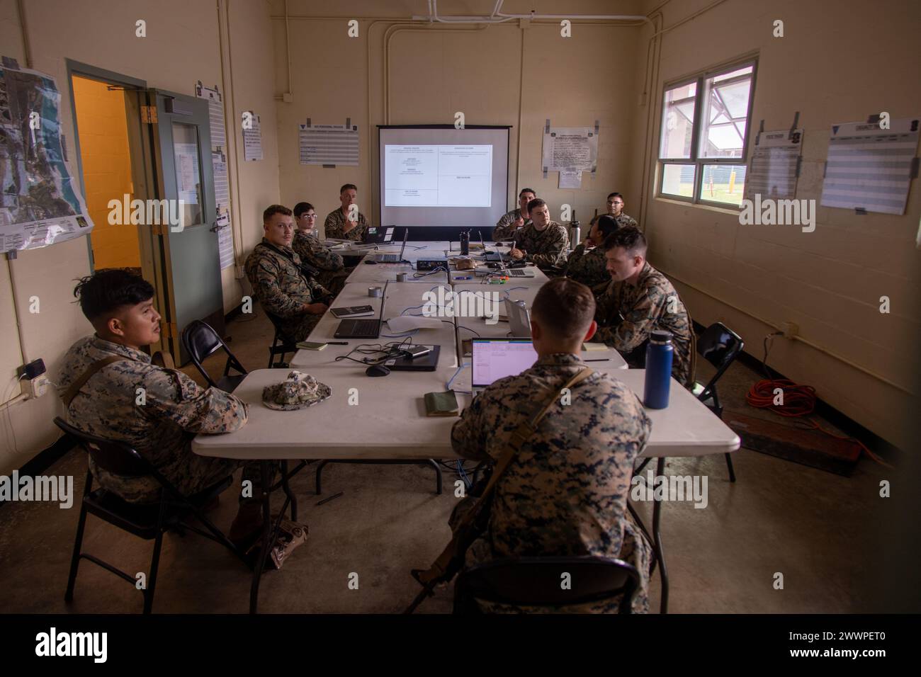 U.S. Marines with Headquarters and Support Company, Marine Wing Support ...