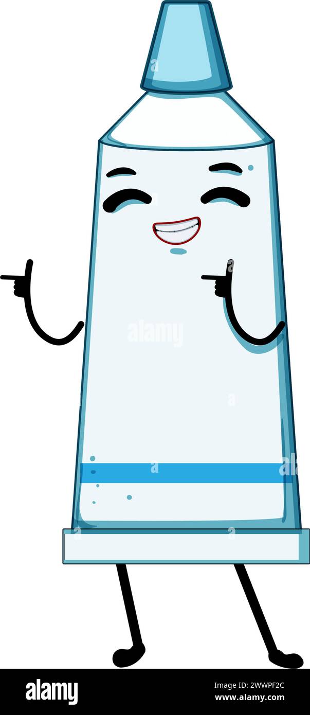 brush toothpaste character cartoon vector illustration Stock Vector ...