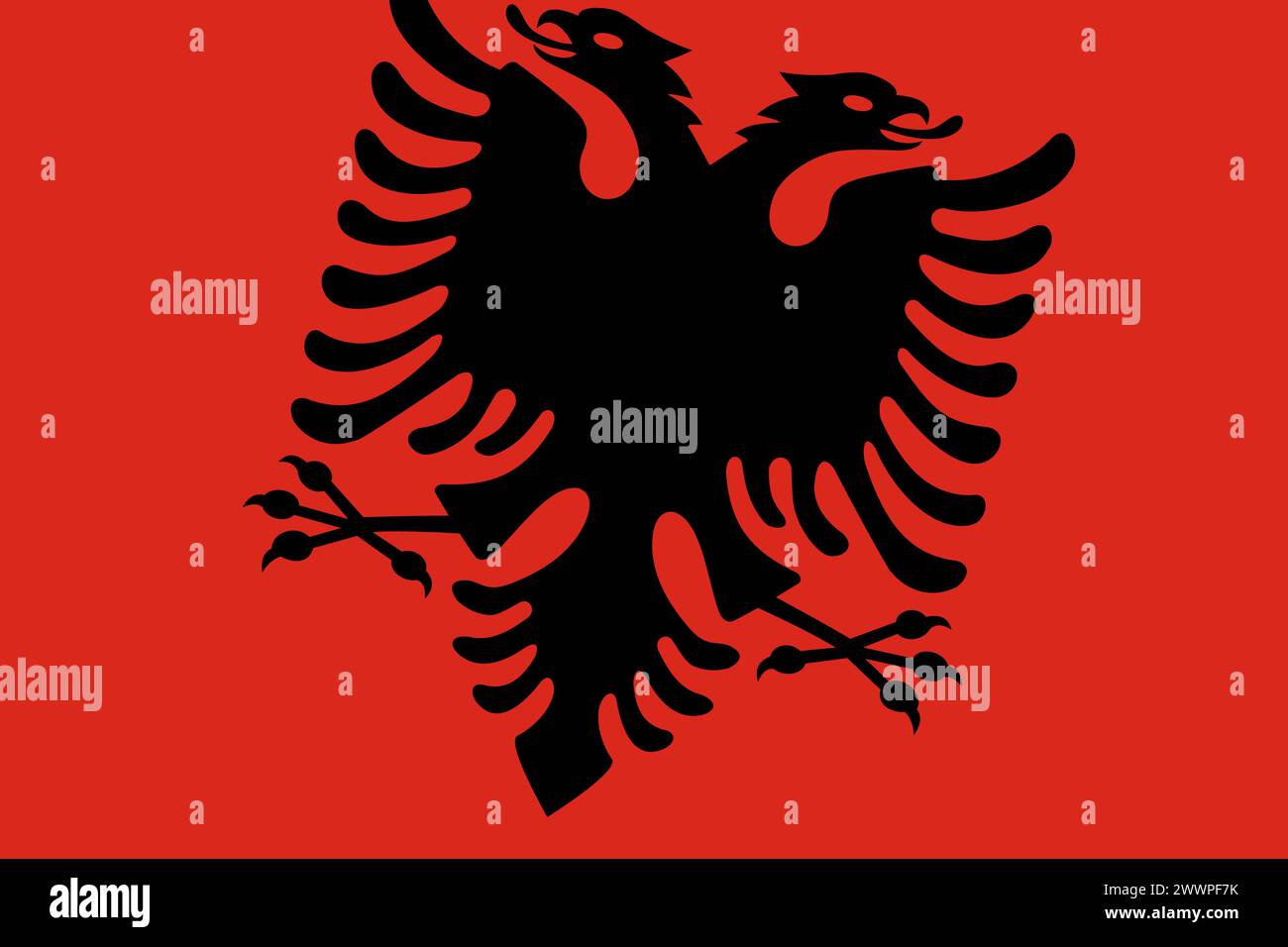 Albania flag - rectangular cutout of rotated vector flag Stock Vector ...