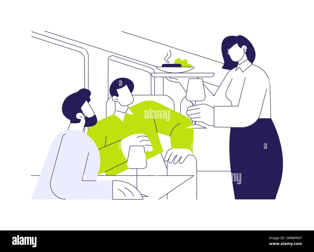 Train passengers eating Stock Vector Images - Alamy