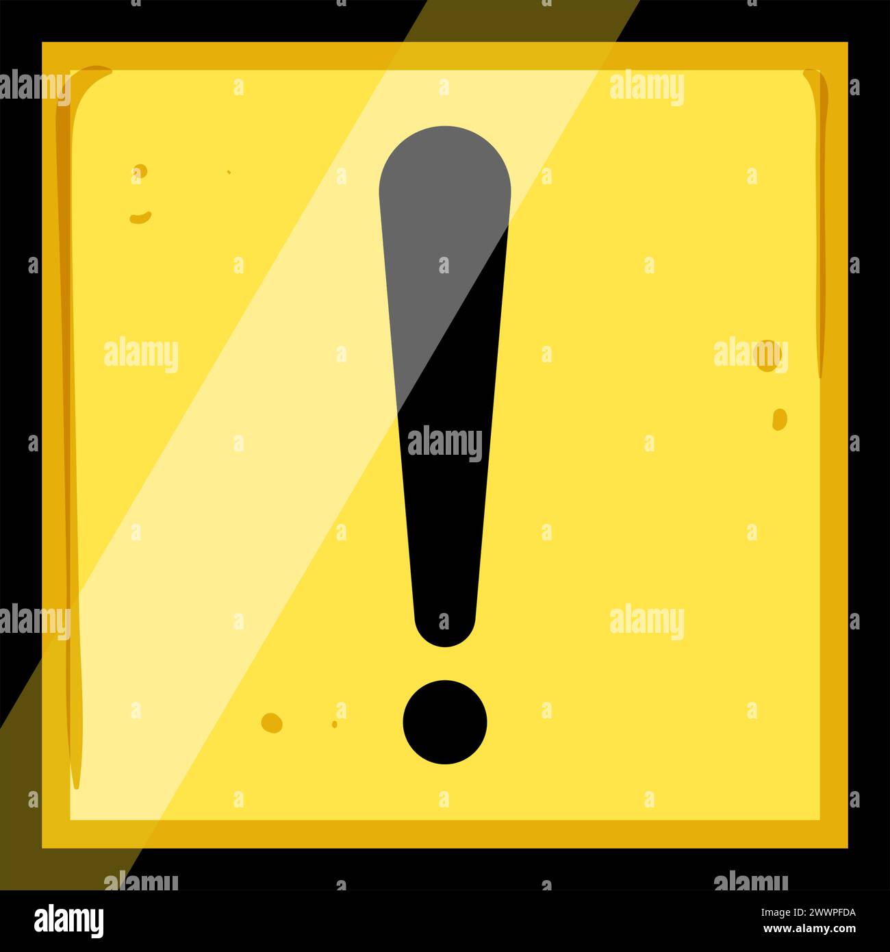 hazard yellow warning sign cartoon vector illustration Stock Vector ...