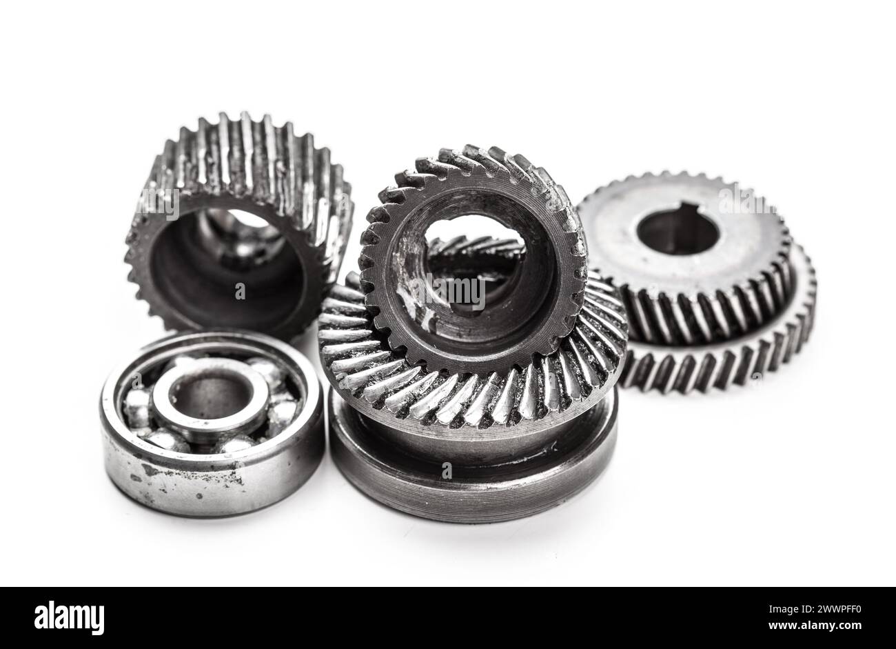 Gear metal wheels, isolated on white background Stock Photo - Alamy