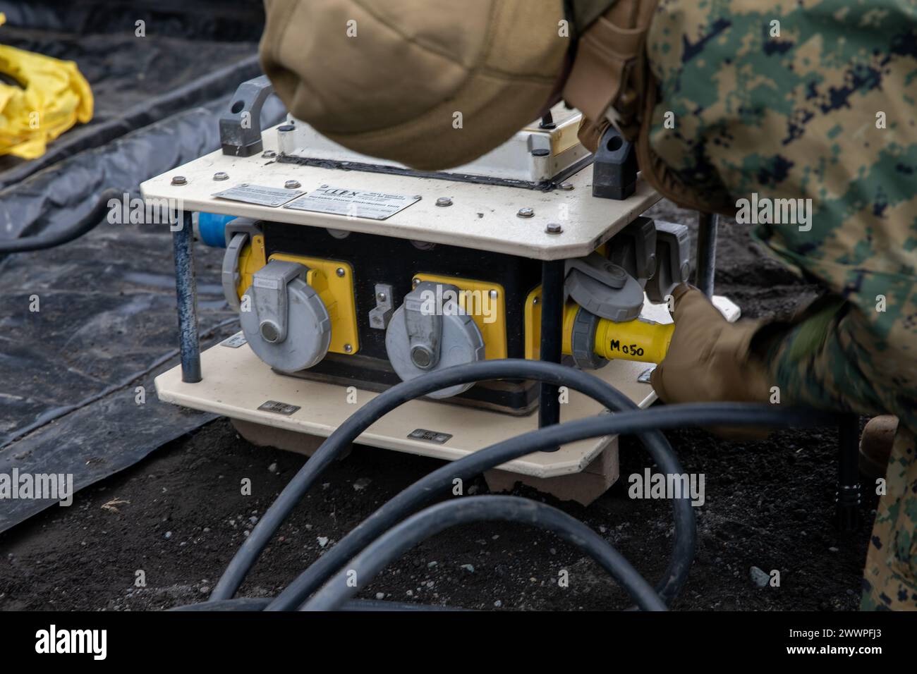 U.S. Marine Corps Cpl. Connor Reardon, an engineer equipment electrical ...