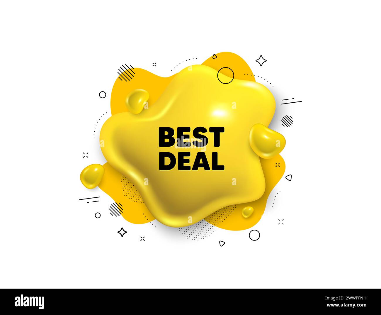 Best deal tag. Special offer sale sign. Abstract liquid 3d shape ...