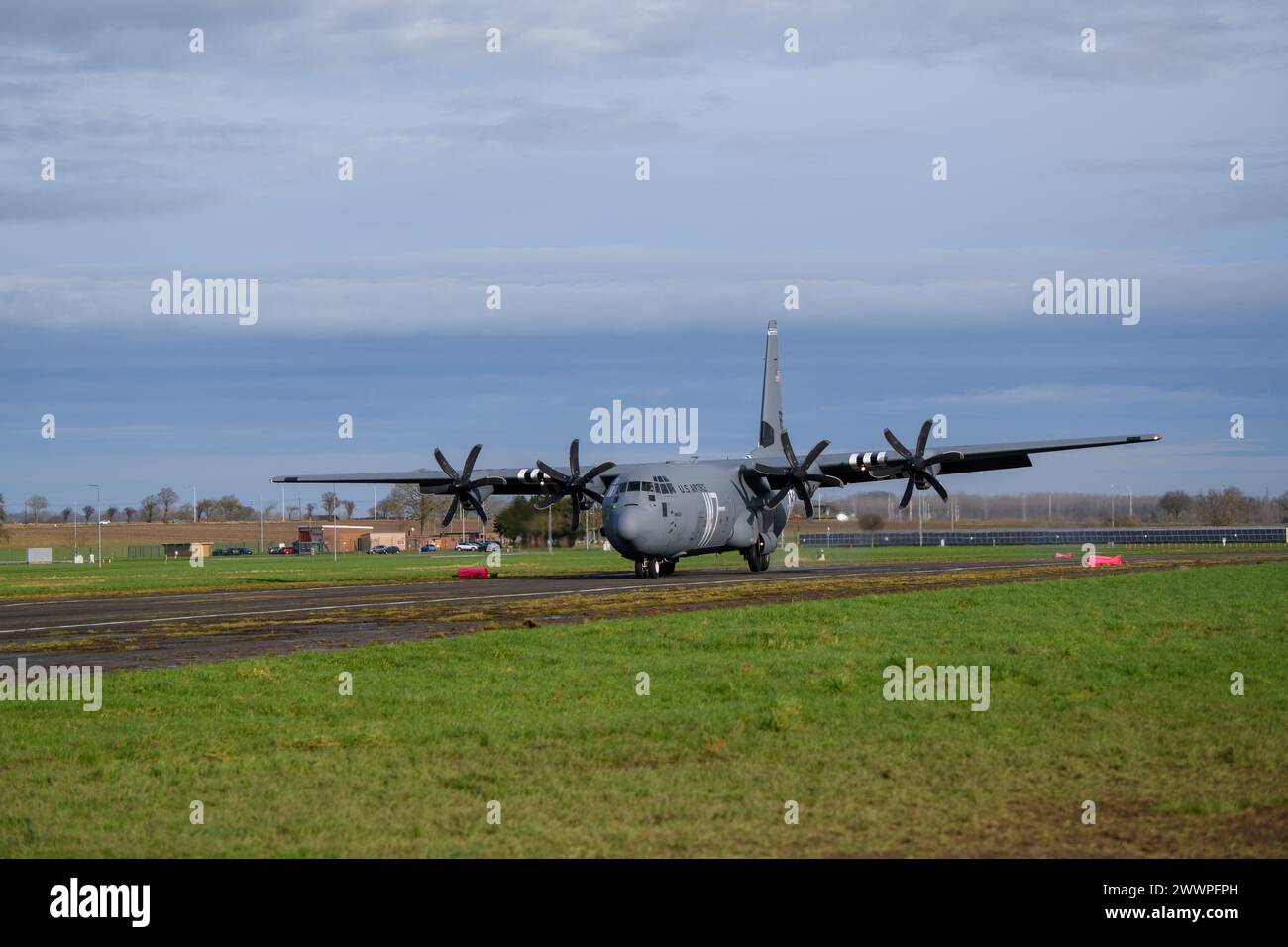 U.S. Airmen with the 37th Airlift Squadron lands after the Visual ...