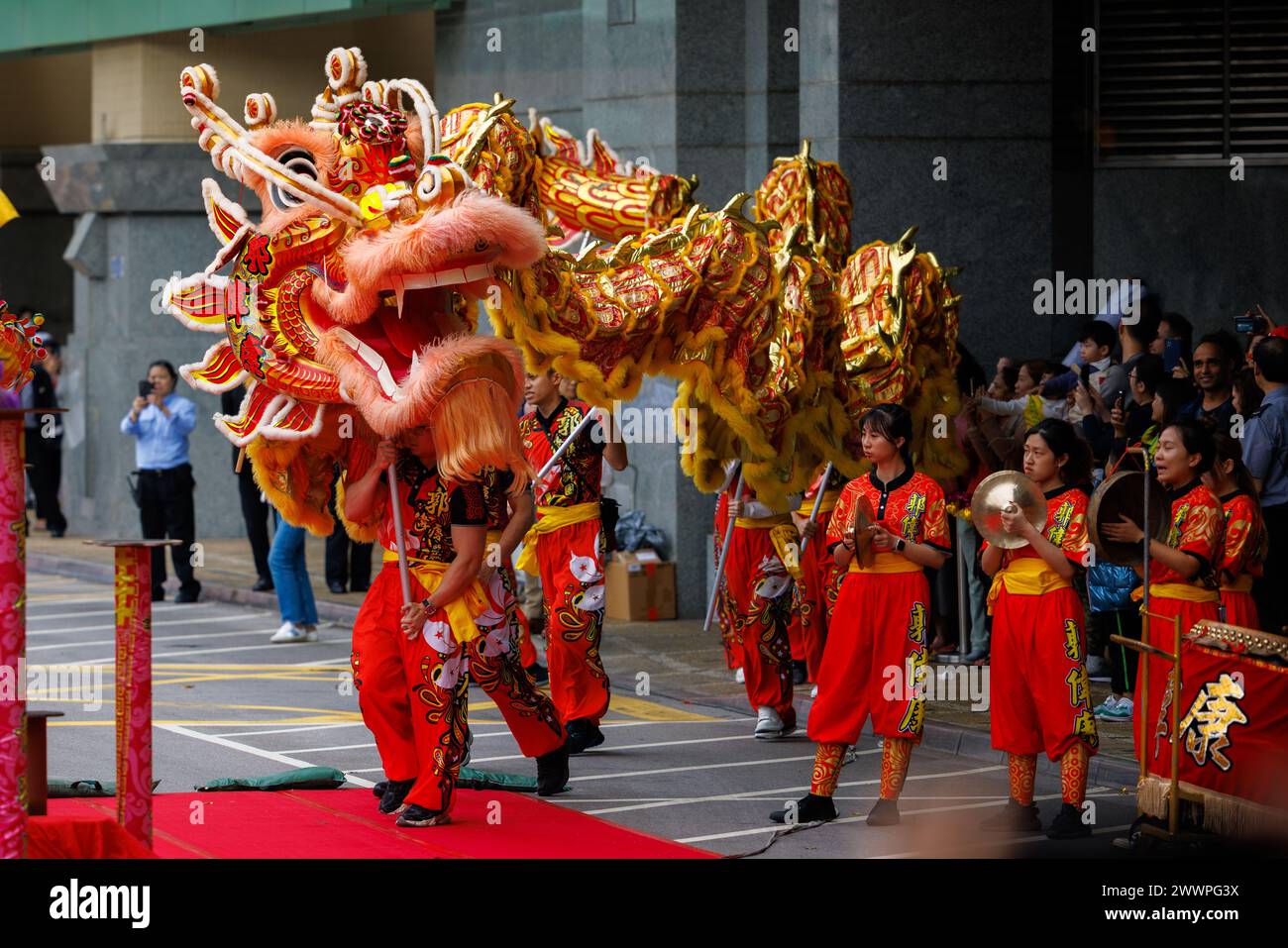 Vibrant Chinese Lion Dance Performance in Cultural Celebration Stock ...