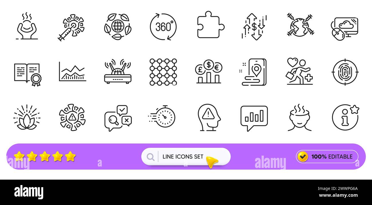 Patient, Currency rate and Cloud computing line icons for web app. Pictogram icon. Line icons ...