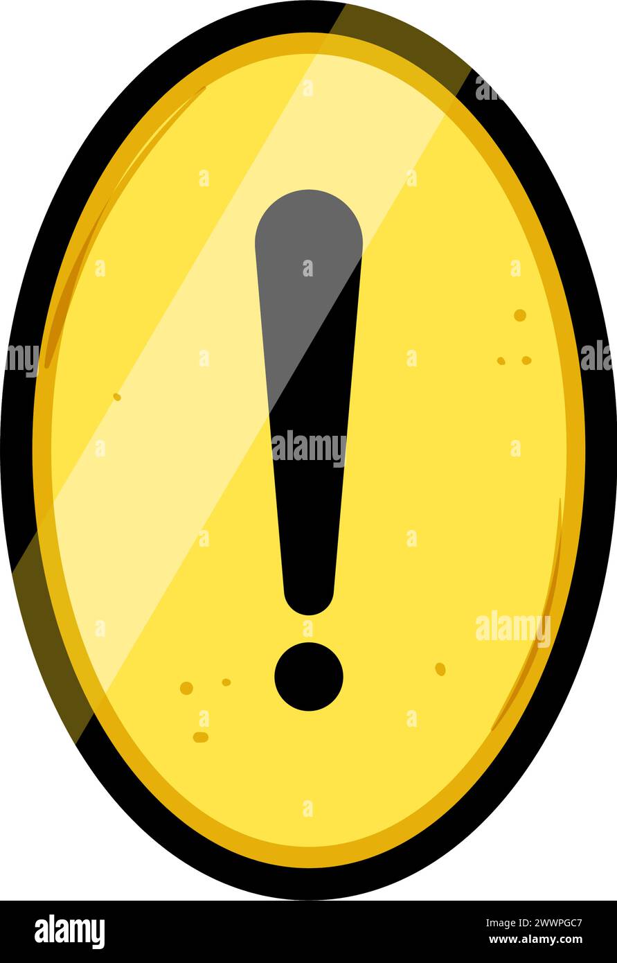 danger yellow warning sign cartoon vector illustration Stock Vector ...