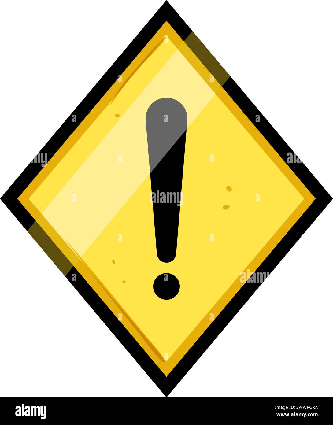 caution yellow warning sign cartoon vector illustration Stock Vector ...