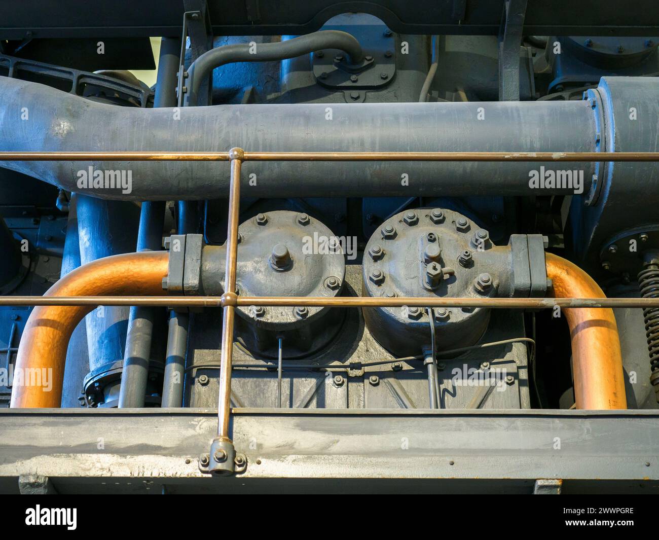 Detail of Diesel engine "Franco Tosi" (1933) of the former electric ...