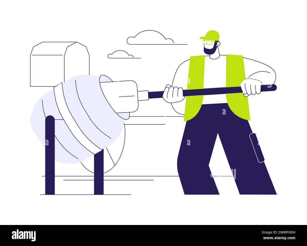 Mortar preparation abstract concept vector illustration Stock Vector ...