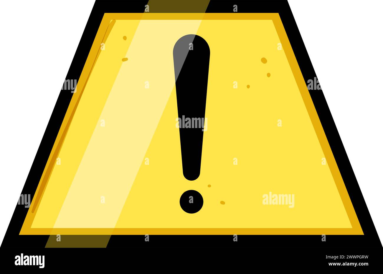 alert yellow warning sign cartoon vector illustration Stock Vector ...