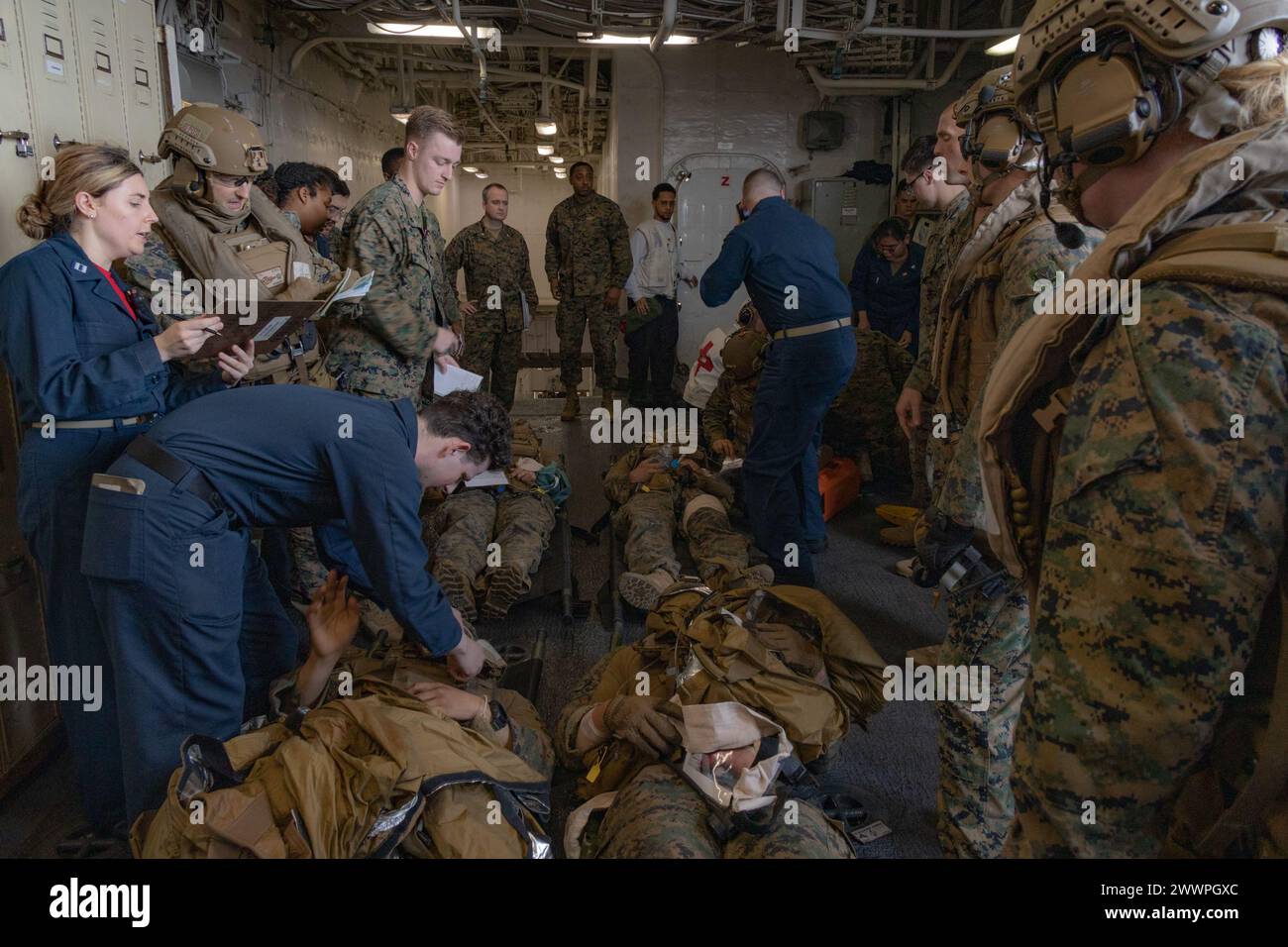 U.S. Navy medical personnel with the 31st Marine Expeditionary Unit ...