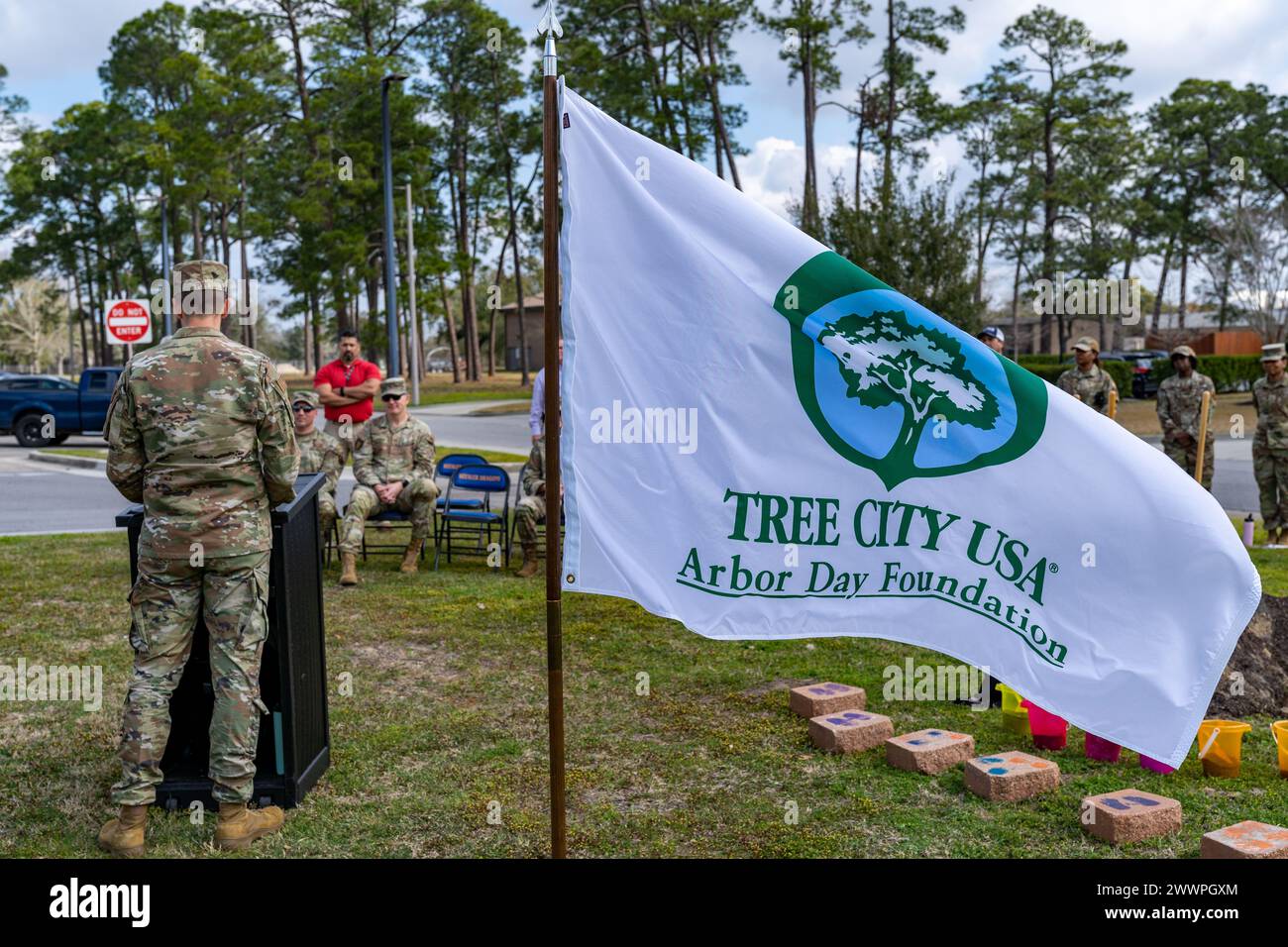 U.S. Air Force Col. Billy Pope Jr., 81st Training Wing commander, gives ...