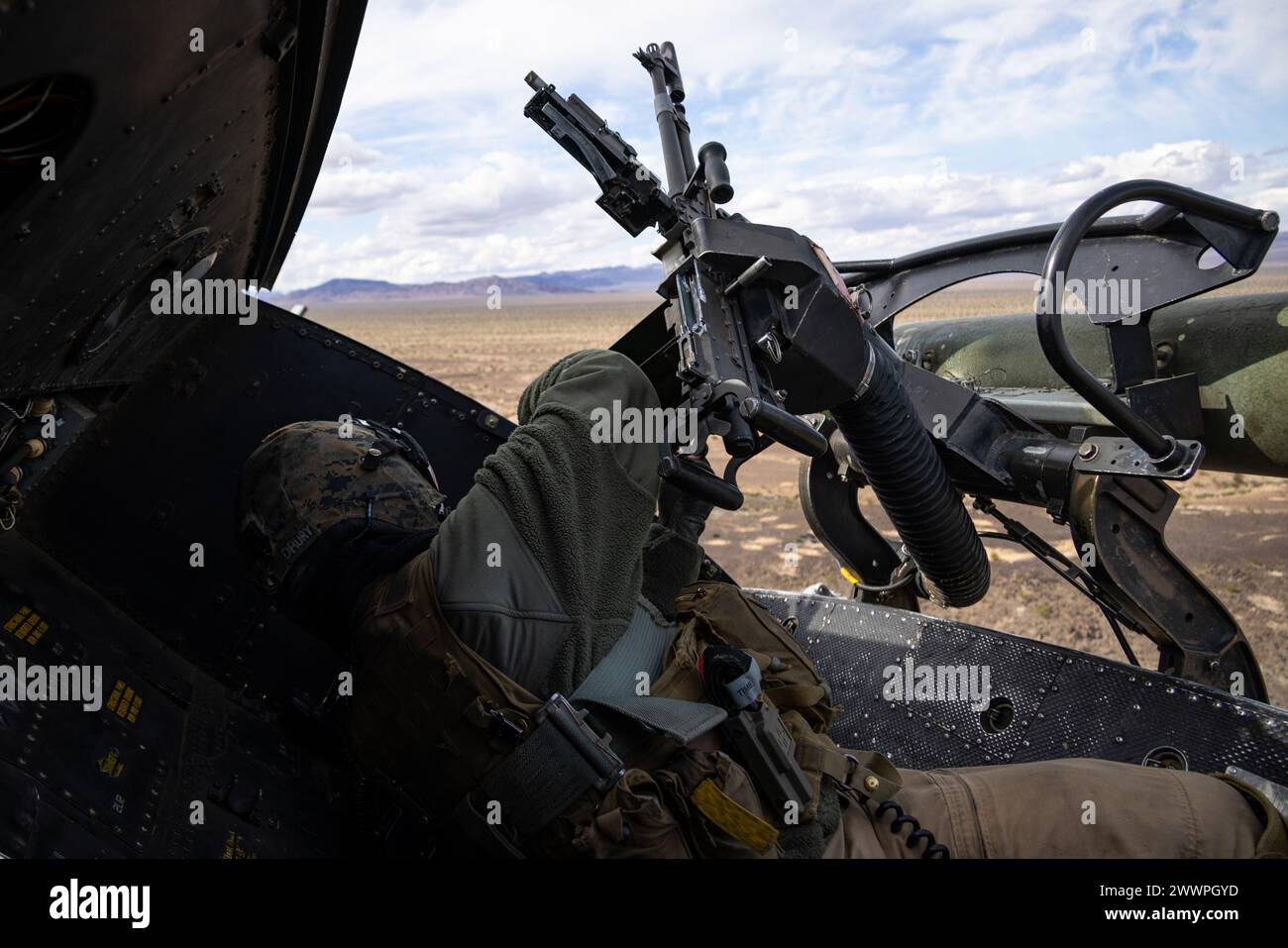 U.S. Marine Corps Cpl. Nicky Drury, a UH-1Y Venom crew chief with ...