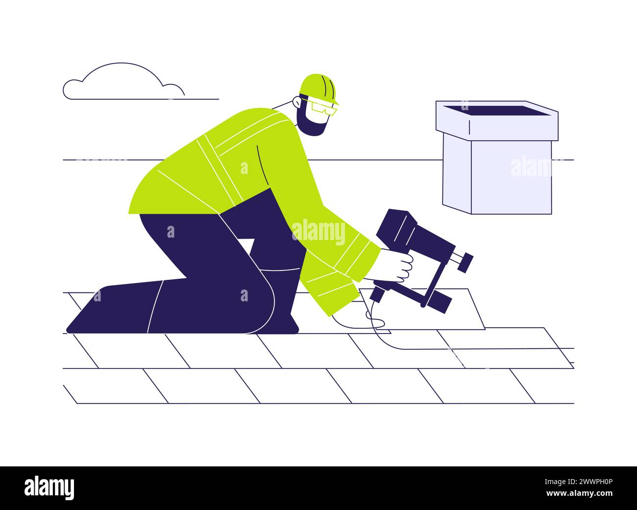 Installing roof shingles Stock Vector Images - Alamy