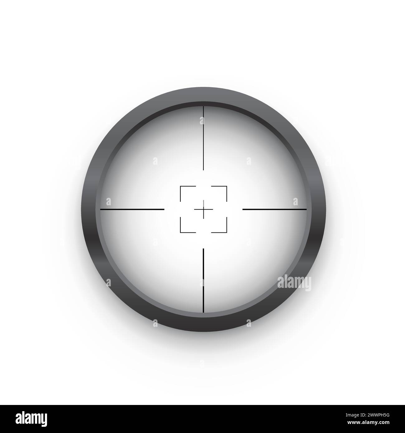 3D crosshair target, circle of sniper score with weapon zoom, rifle optical sight view Stock ...