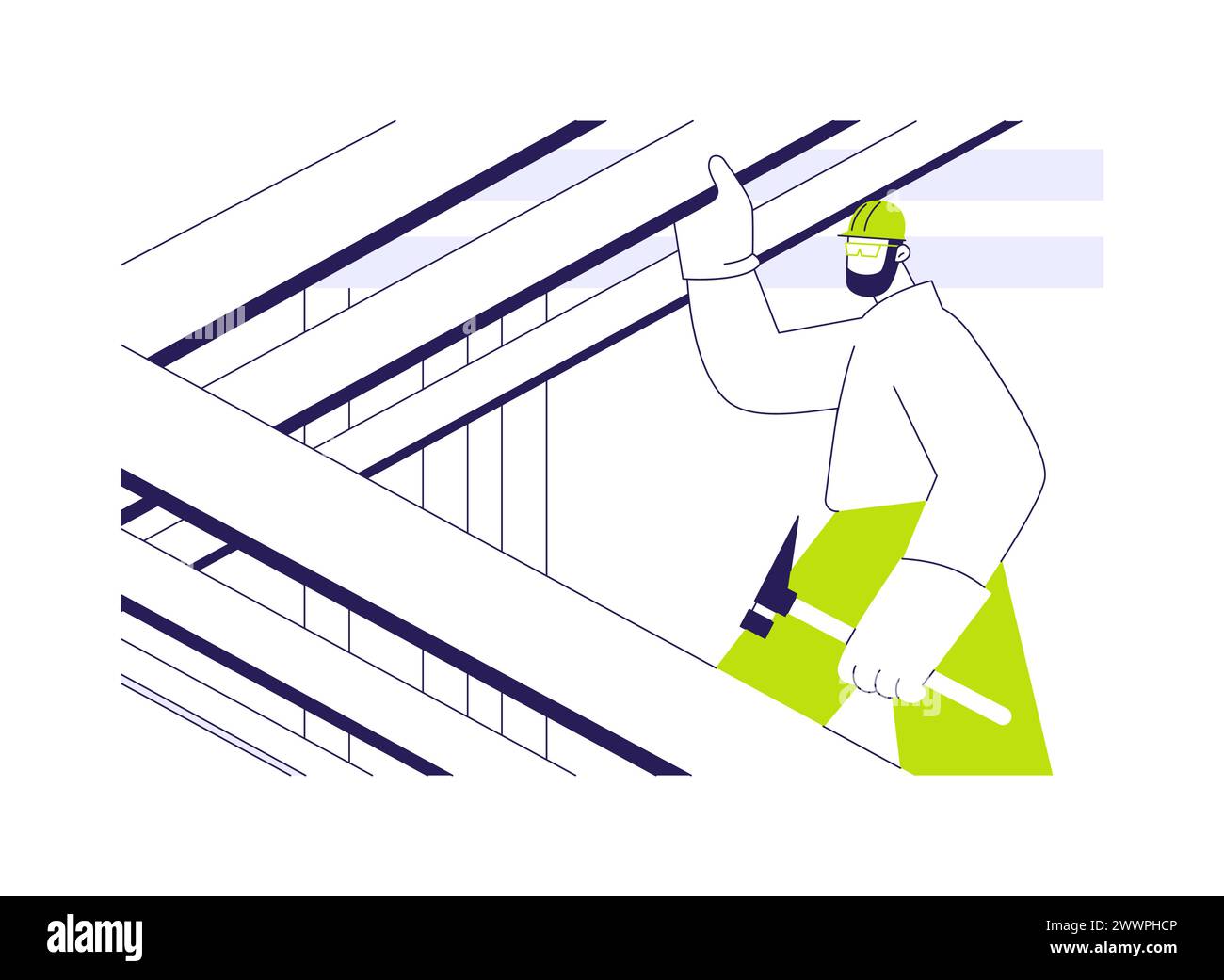 Trusses installation Stock Vector Images - Alamy