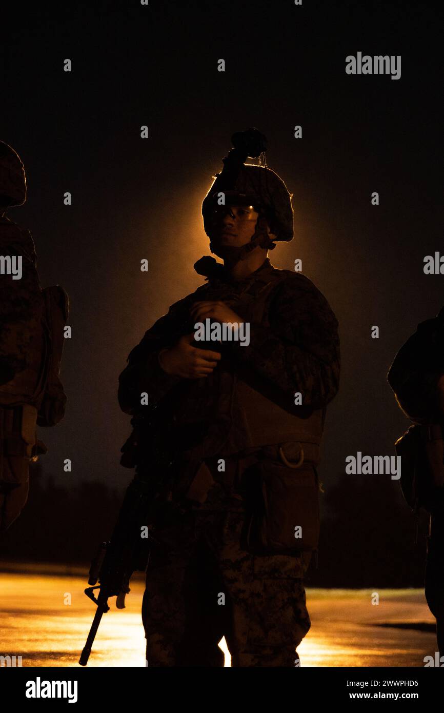 U.S. Marine Corps Lance Cpl. Joshua Blanchfield, a network administrator with Combat Logistics ...