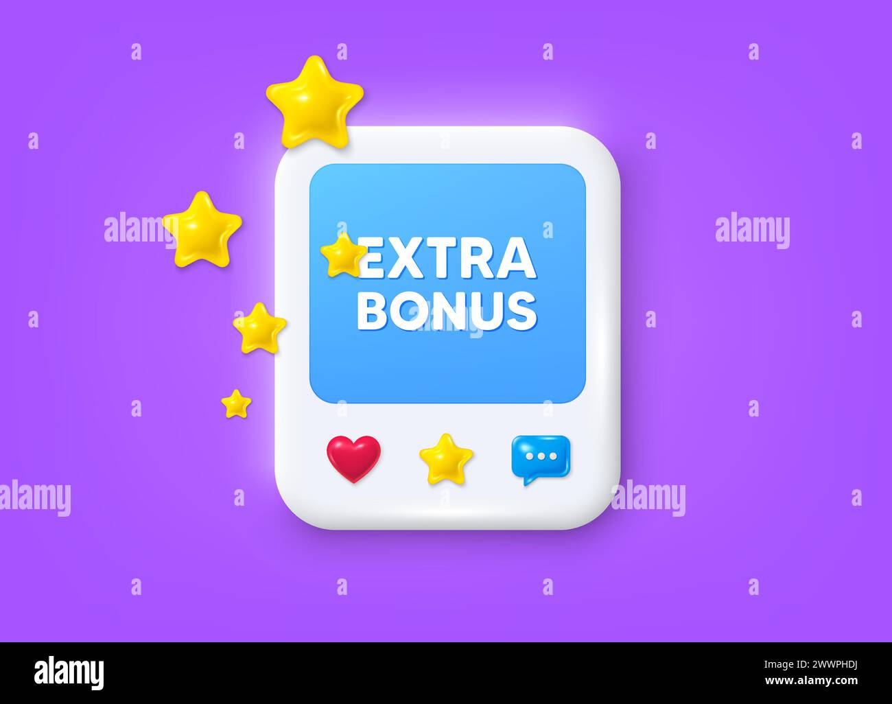 Extra bonus offer symbol. Special gift promo sign. Social media post 3d ...