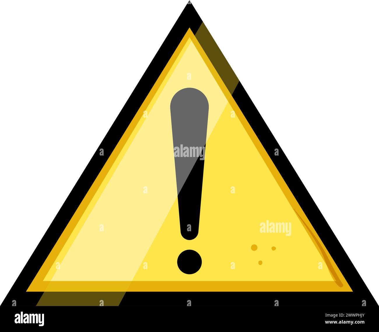 risk yellow warning sign cartoon vector illustration Stock Vector Image ...