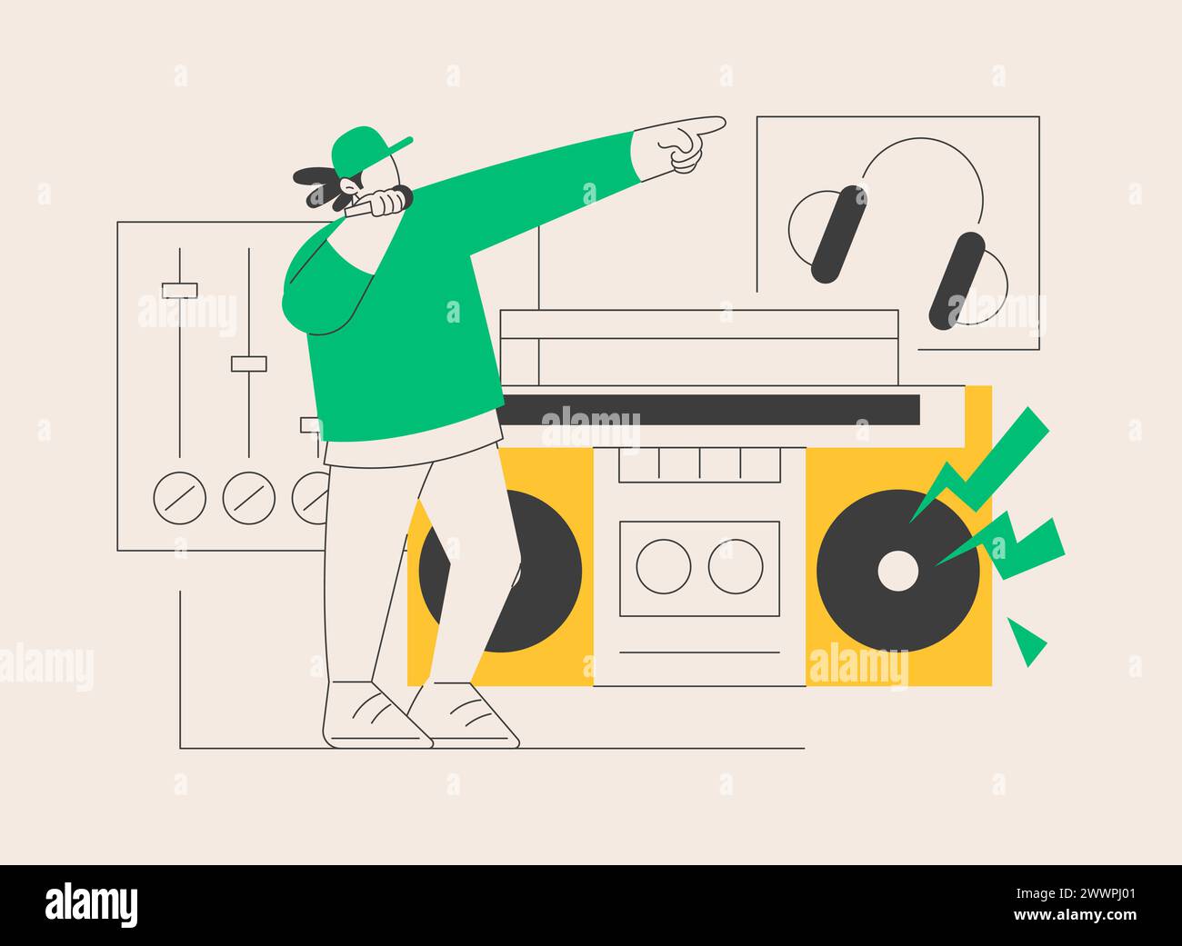 Hip-hop music abstract concept vector illustration Stock Vector Image ...