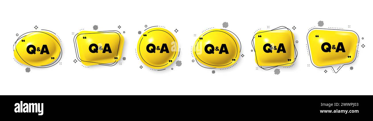 Questions and answers icon. Answer question sign. Speech bubble 3d ...