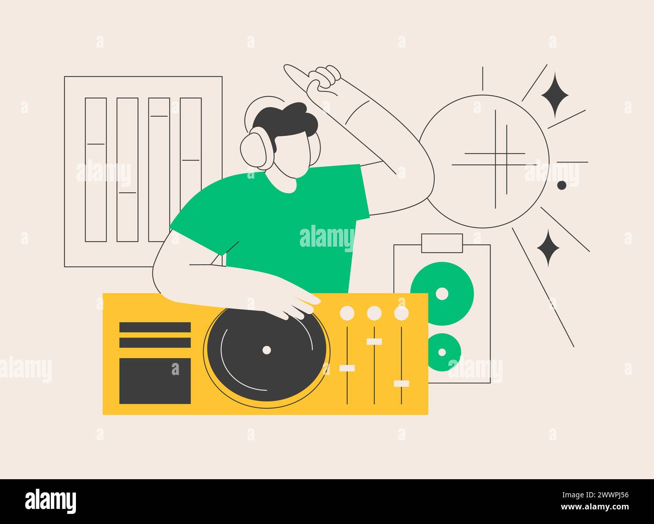 Electronic music abstract concept vector illustration Stock Vector ...