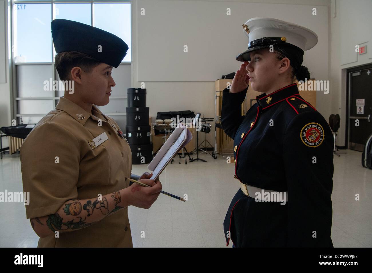 Hull Maintenance Technician 2nd Class Lidia Luna, an instructor at ...