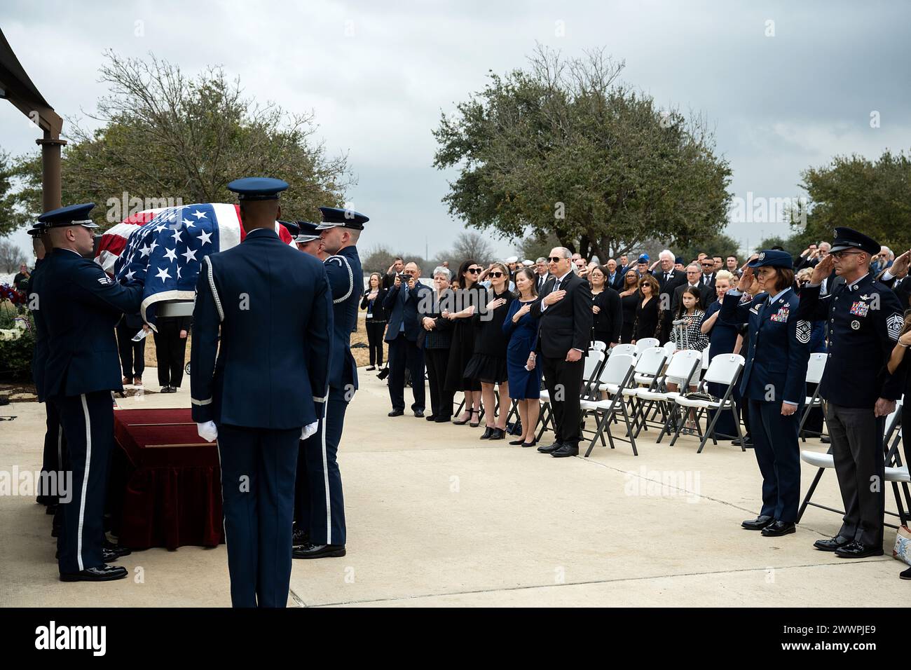 Chief Master Sgt. of the Air Force JoAnne Bass renders a salute during ...
