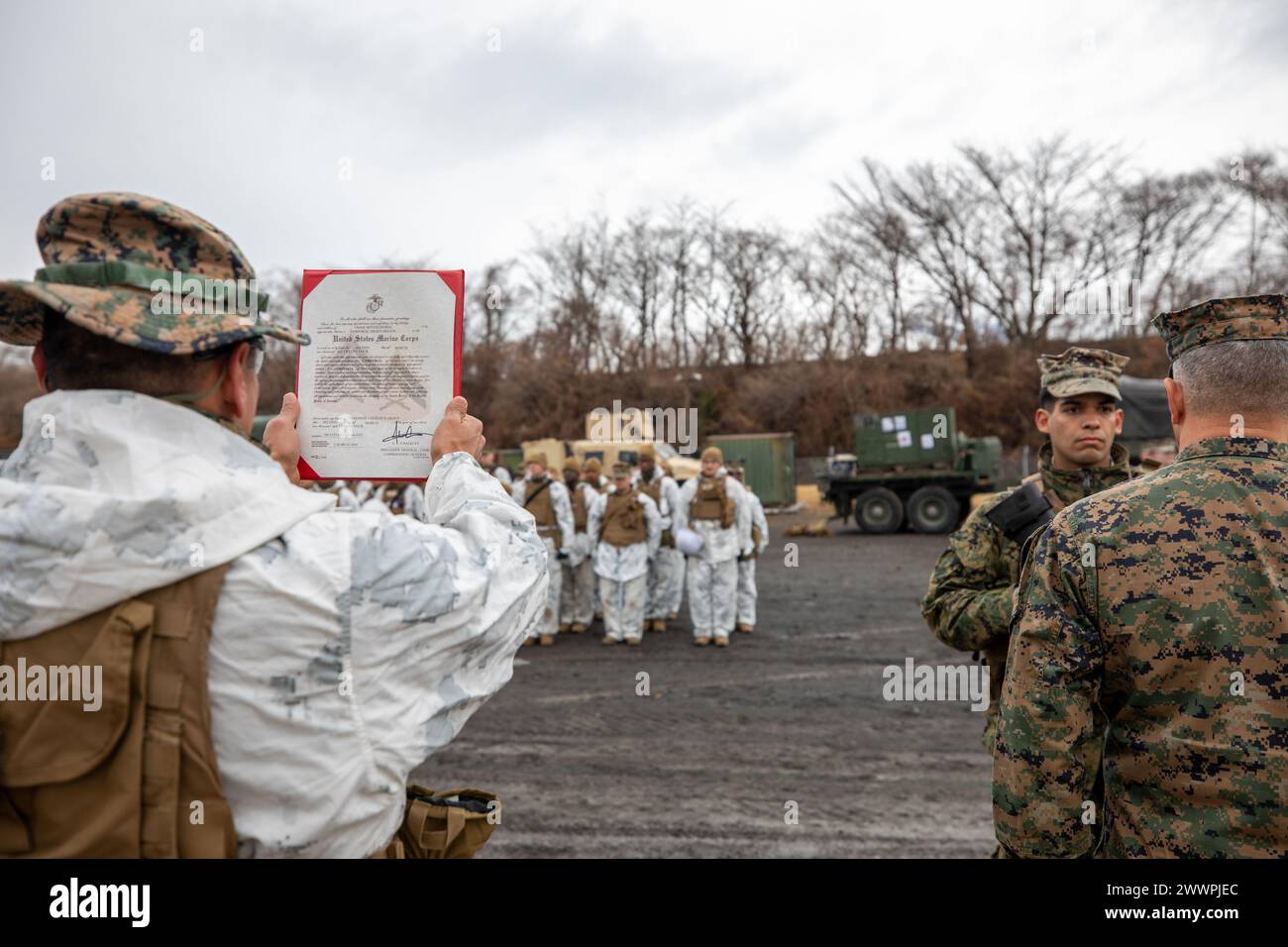 U.S. Marine Corps Sgt. Maj. Ruben Soto, left, the sergeant major of ...