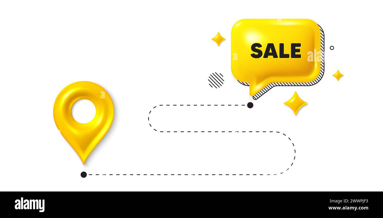 Sale symbol. Special offer price sign. Road journey position 3d pin ...