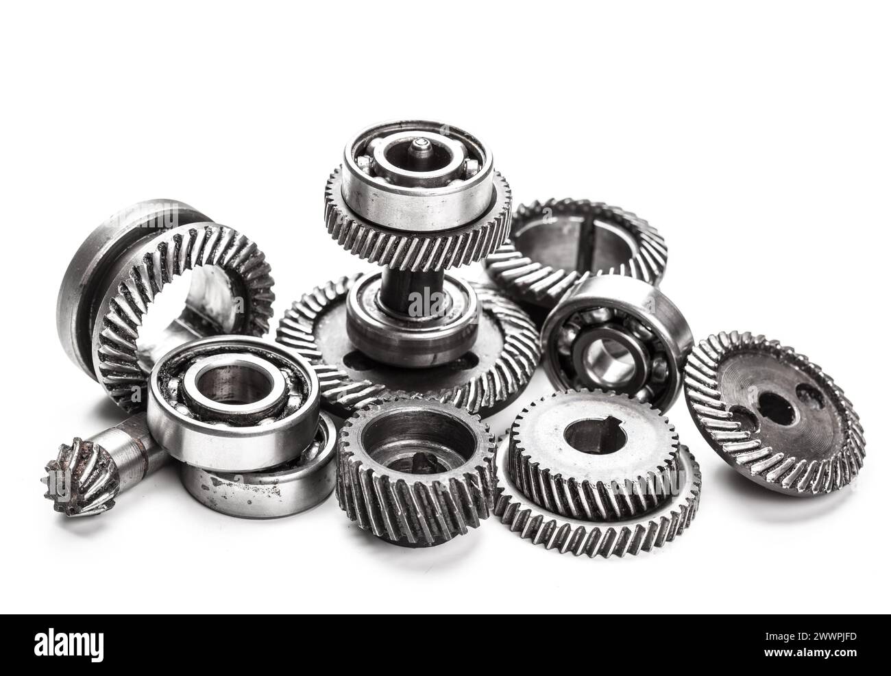 Gear metal wheels, isolated on white background Stock Photo - Alamy