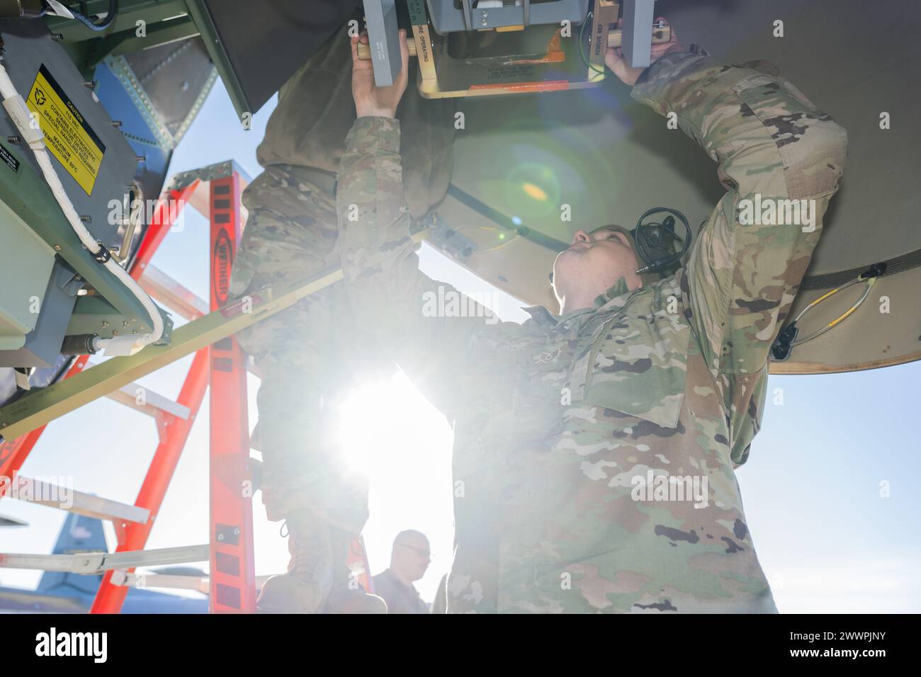 U.S. Air Force Staff Sgt. Fischer Fry, a member of the 130th Maintenance Group, based at ...