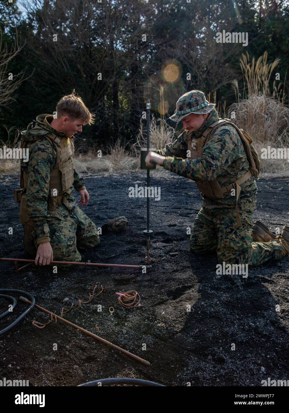 U.S. Marine Corps Cpl. Connor Reardon, an engineer equipment electrical ...