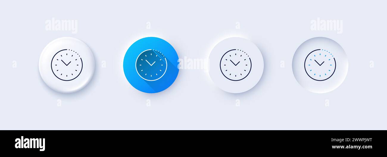 Time management line icon. Clock sign. Watch. Line icons. Vector Stock ...