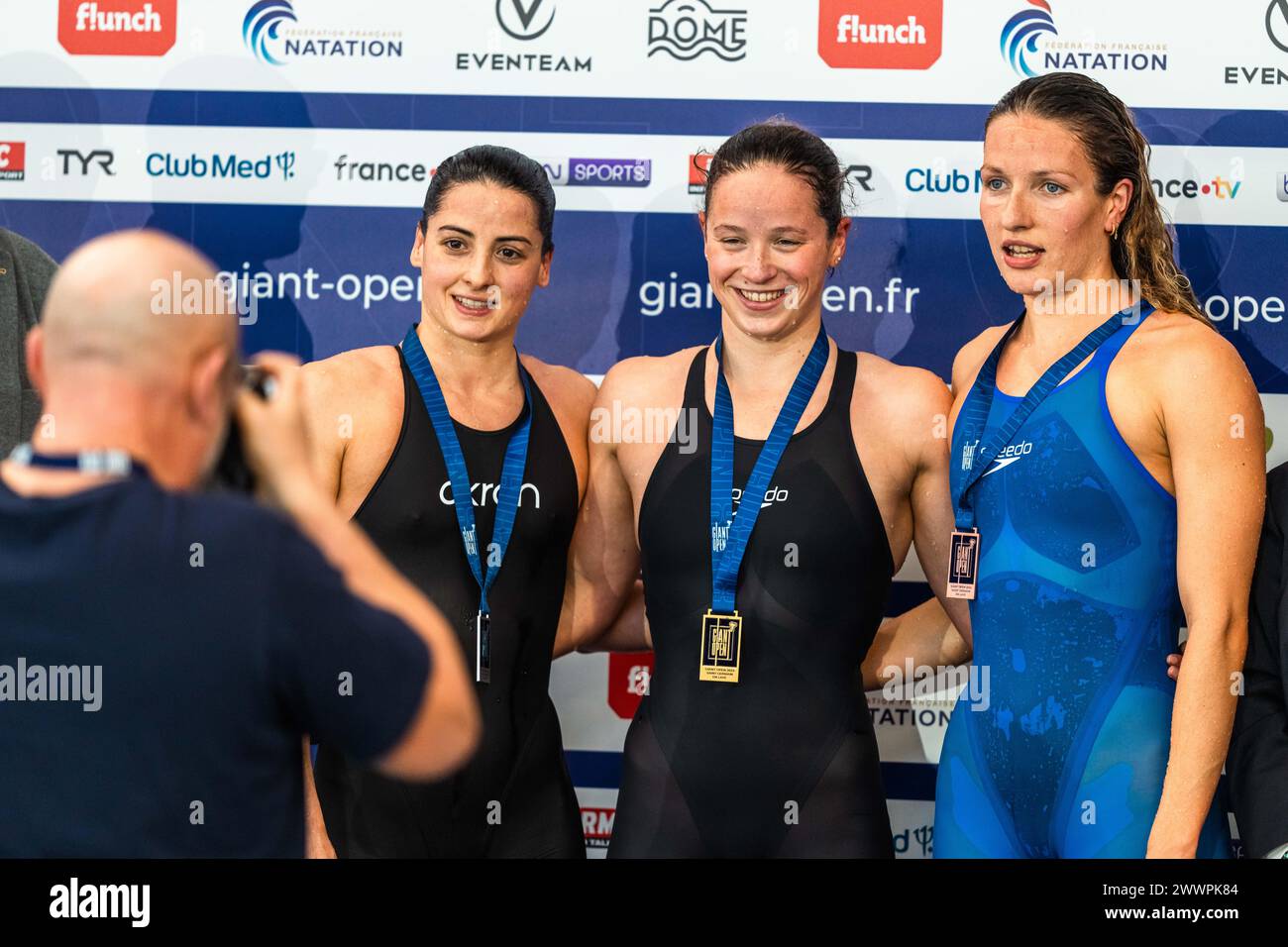 Justine DELMAS (FRA) and Lisa MAMIE (SUI) and Adele BLANCHETIERE (FRA ...