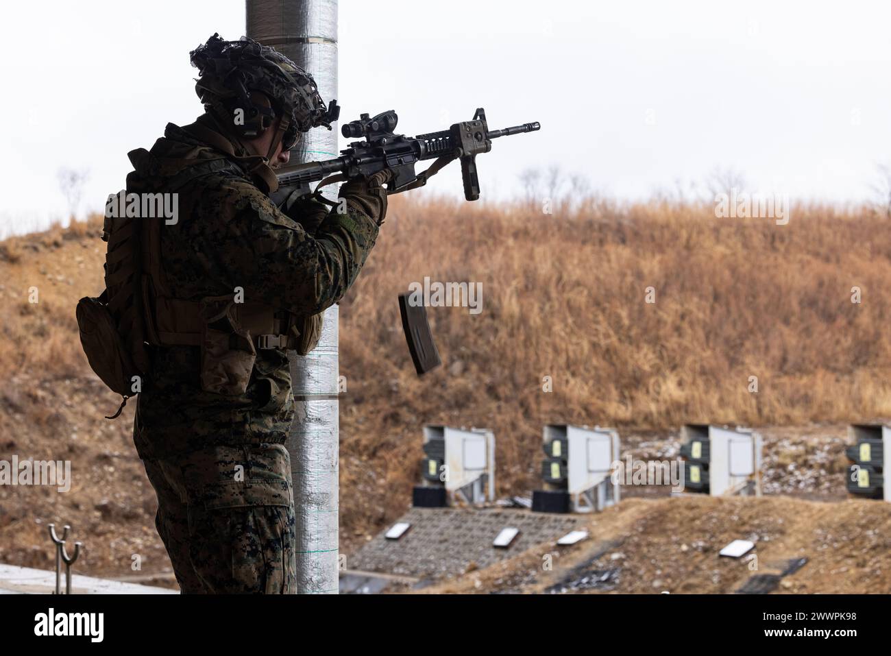 A U.S. Marine executes a speed reload during Korea Viper 24.1 at Camp ...