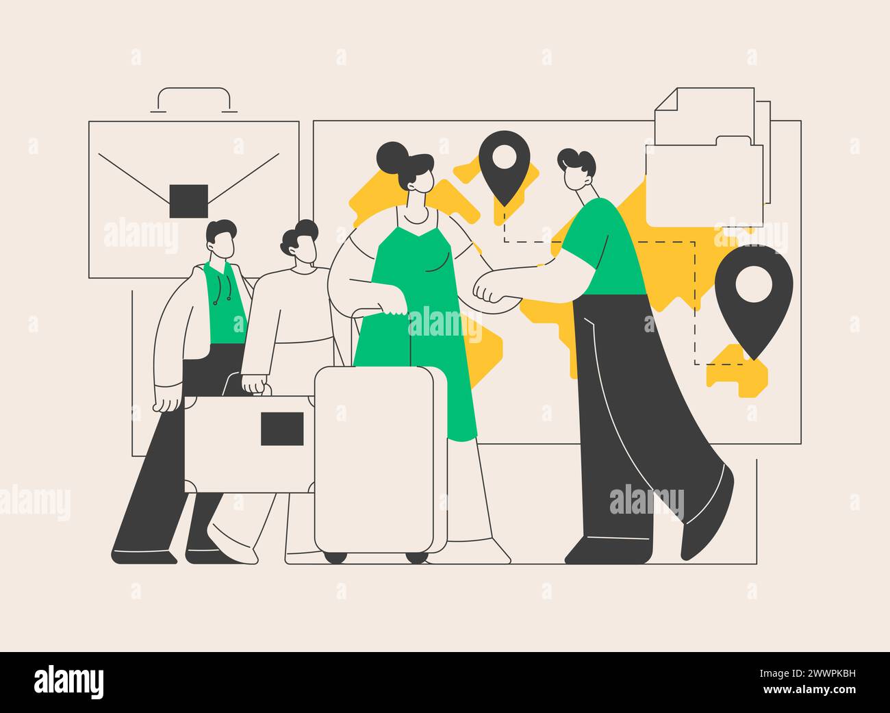 Occupational migration abstract concept vector illustration Stock ... Occupational migration abstract concept vector illustration Stock ...